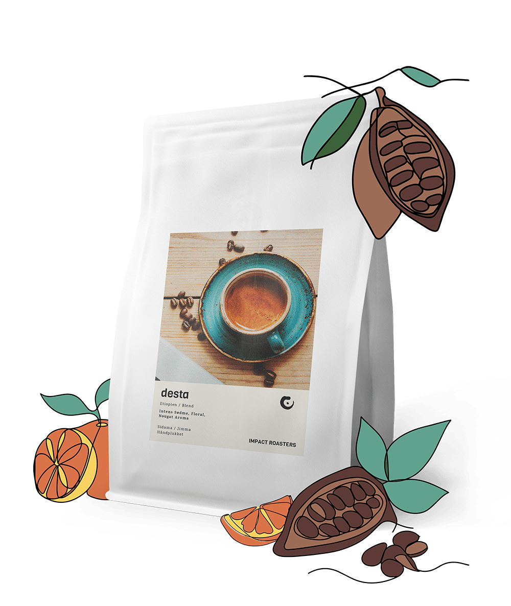Ethiopian Coffee Beans Blend (DESTA) fra Sidama og Jimma Regionerne ...